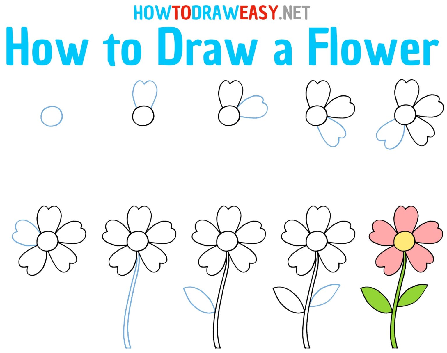 How to Draw a Flower - How to Draw Easy