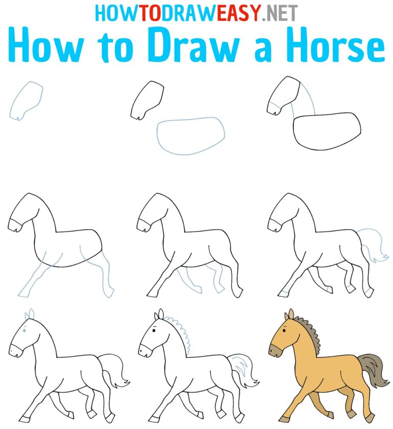 How to Draw a Horse - How to Draw Easy
