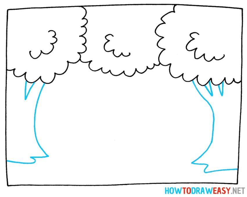 How to Draw a Forest - How to Draw Easy