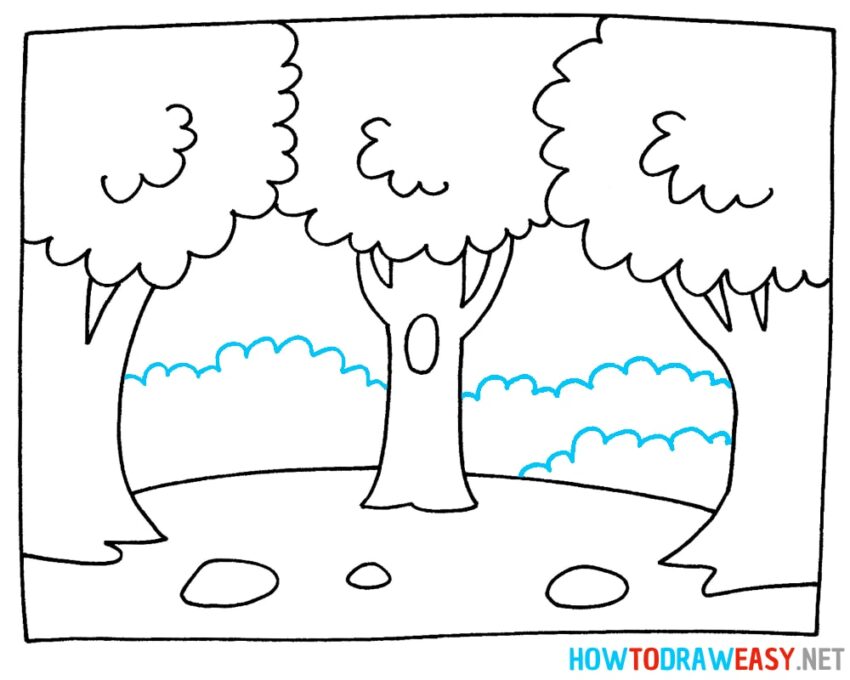 How to Draw a Forest - How to Draw Easy