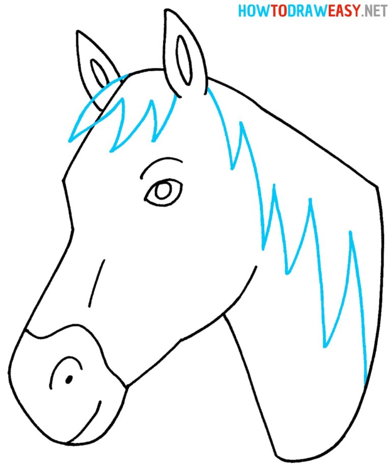 How to Draw a Horse Head - How to Draw Easy