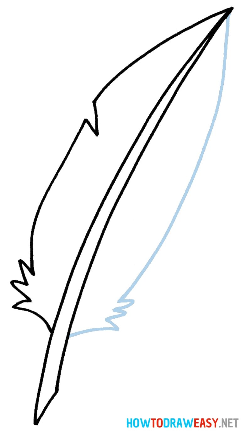 How to Draw a Feather - How to Draw Easy