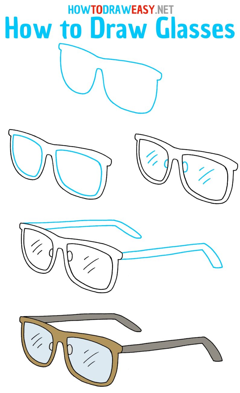 How to Draw Glasses - How to Draw Easy
