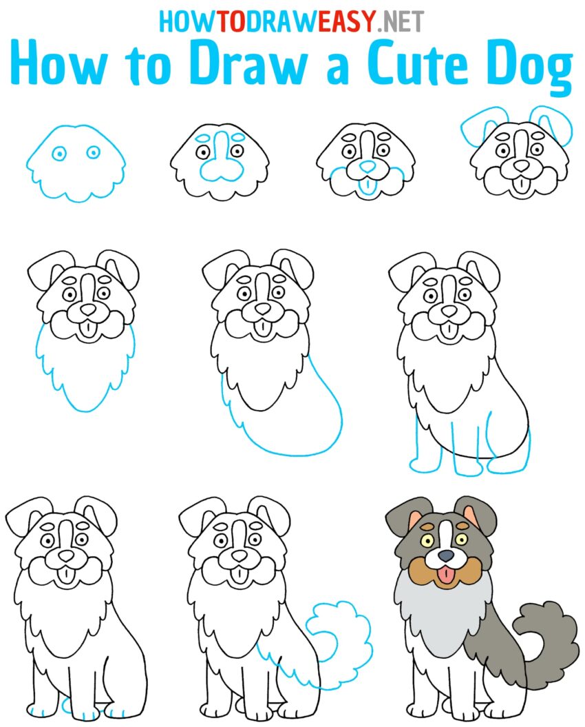 How to Draw a Cute Dog - How to Draw Easy