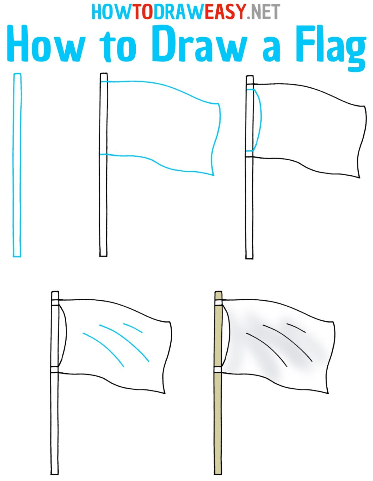 How to Draw a Flag - How to Draw Easy