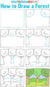 How to Draw a Forest - How to Draw Easy