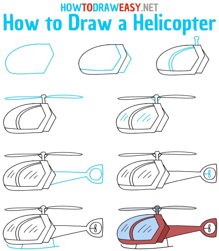 How to Draw a Helicopter - How to Draw Easy