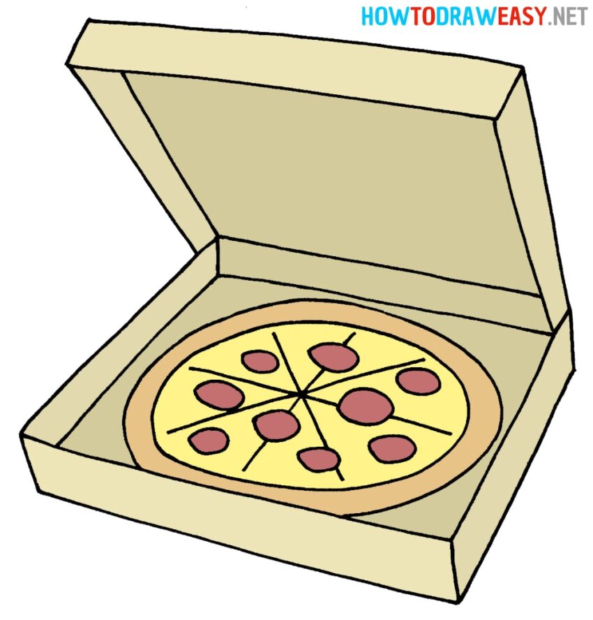 How to Draw a Pizza - How to Draw Easy
