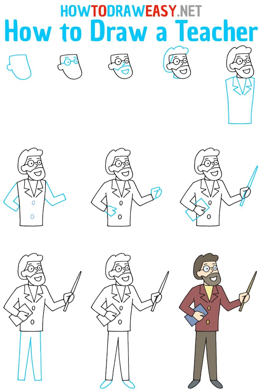How to Draw a Teacher - How to Draw Easy