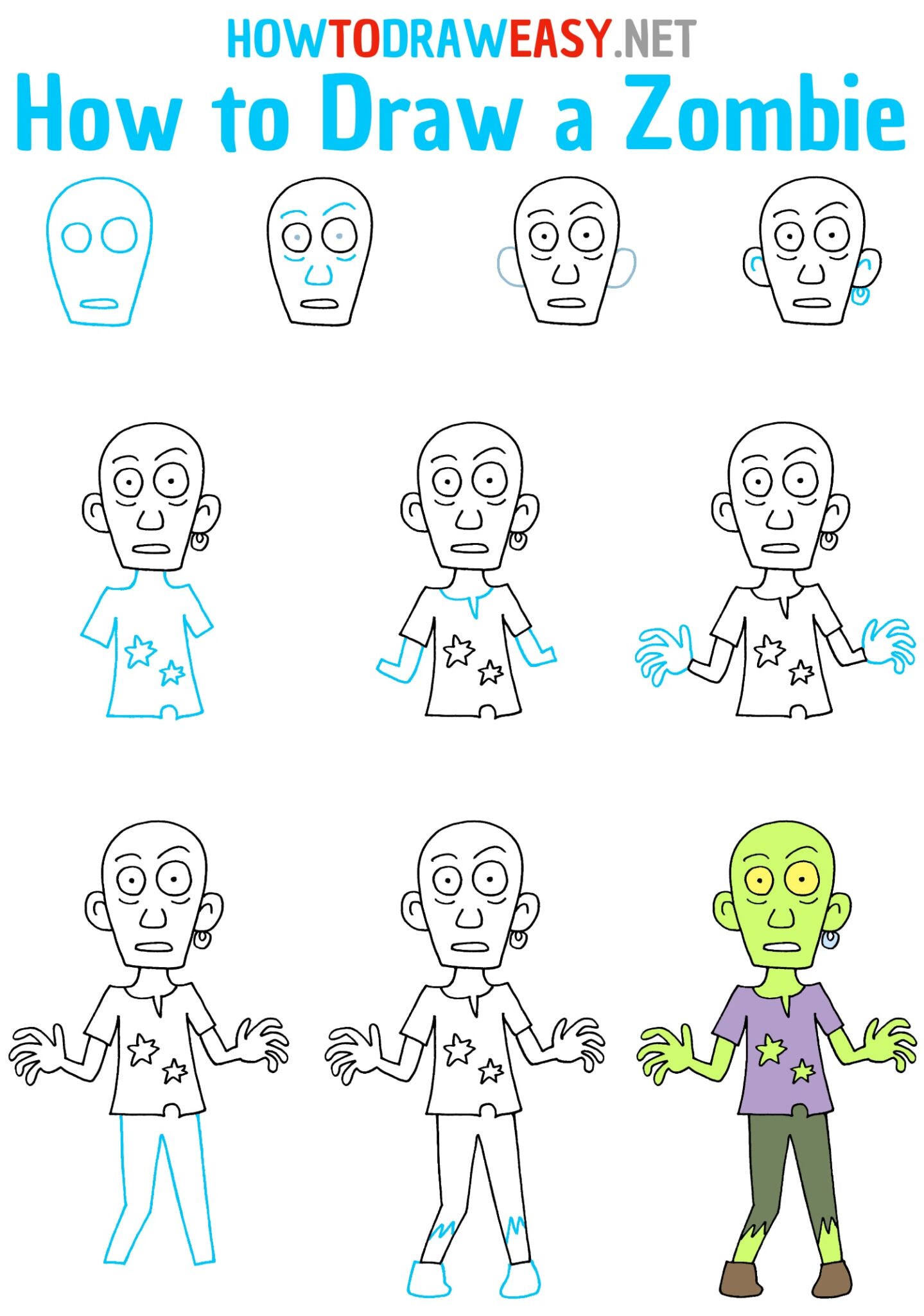 How to Draw a Zombie - How to Draw Easy