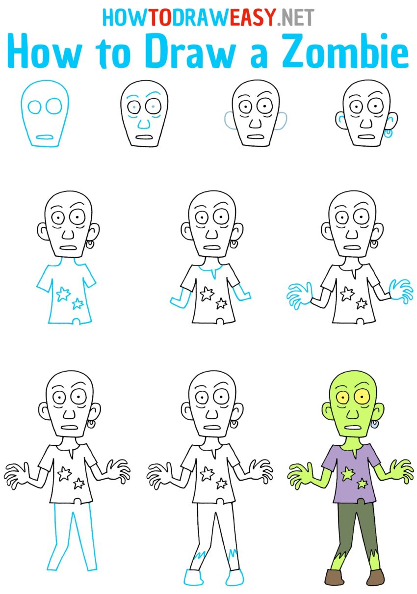 How to Draw a Zombie - How to Draw Easy
