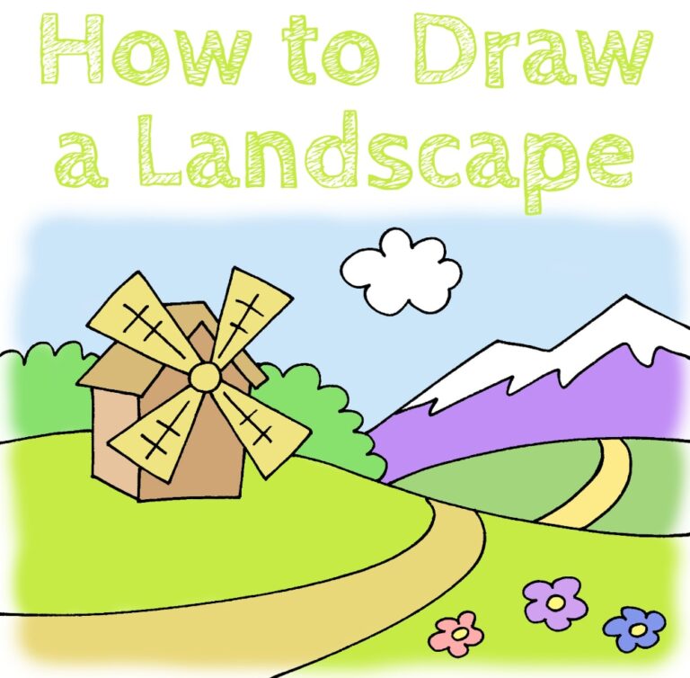 How to Draw a Landscape - How to Draw Easy