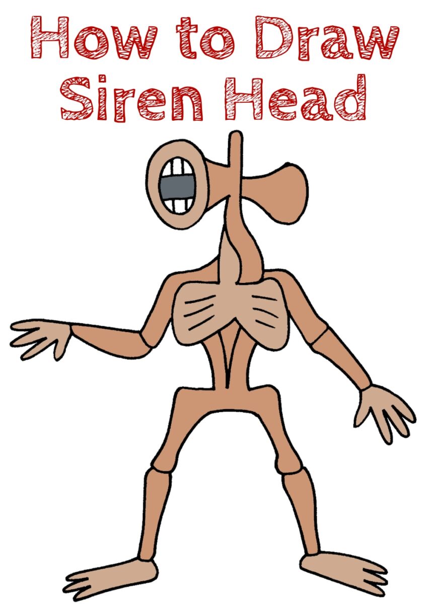 How to Draw Siren Head - How to Draw Easy