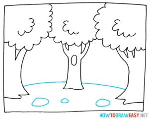 How to Draw a Forest - How to Draw Easy