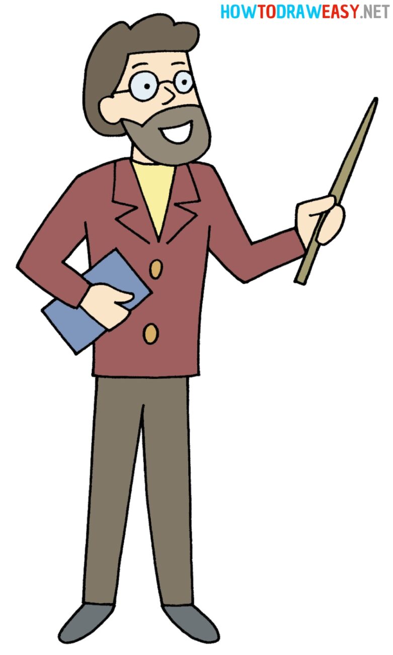 How to Draw a Teacher - How to Draw Easy