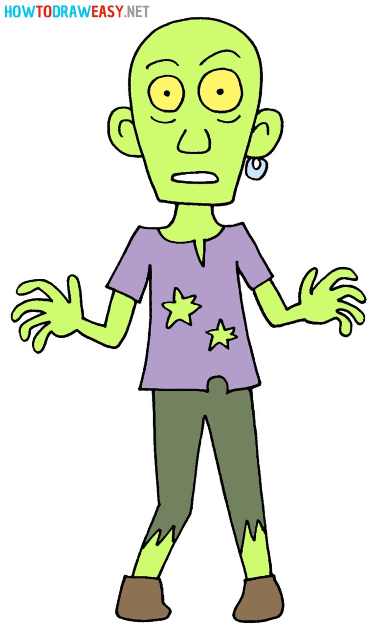 How to Draw a Zombie - How to Draw Easy