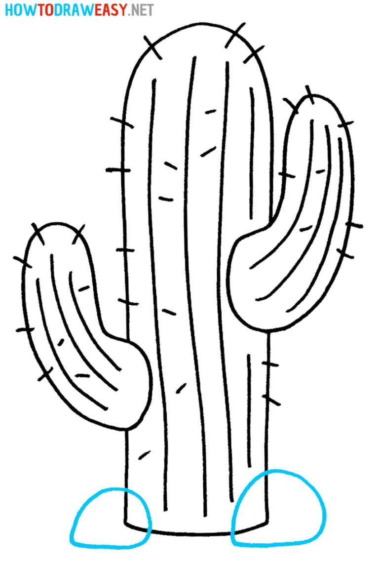 How to Draw a Cactus Step-by-Step - How to Draw Easy