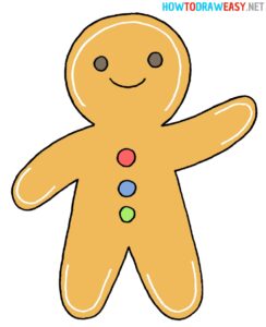 How to Draw a Gingerbread Man - How to Draw Easy