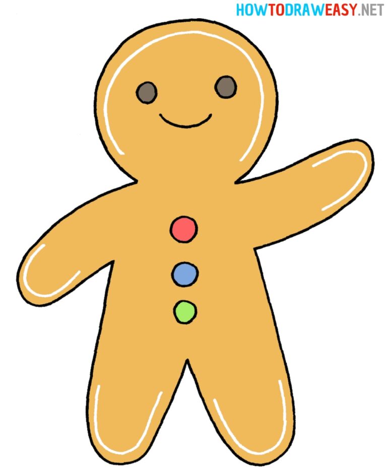 How to Draw a Gingerbread Man - How to Draw Easy