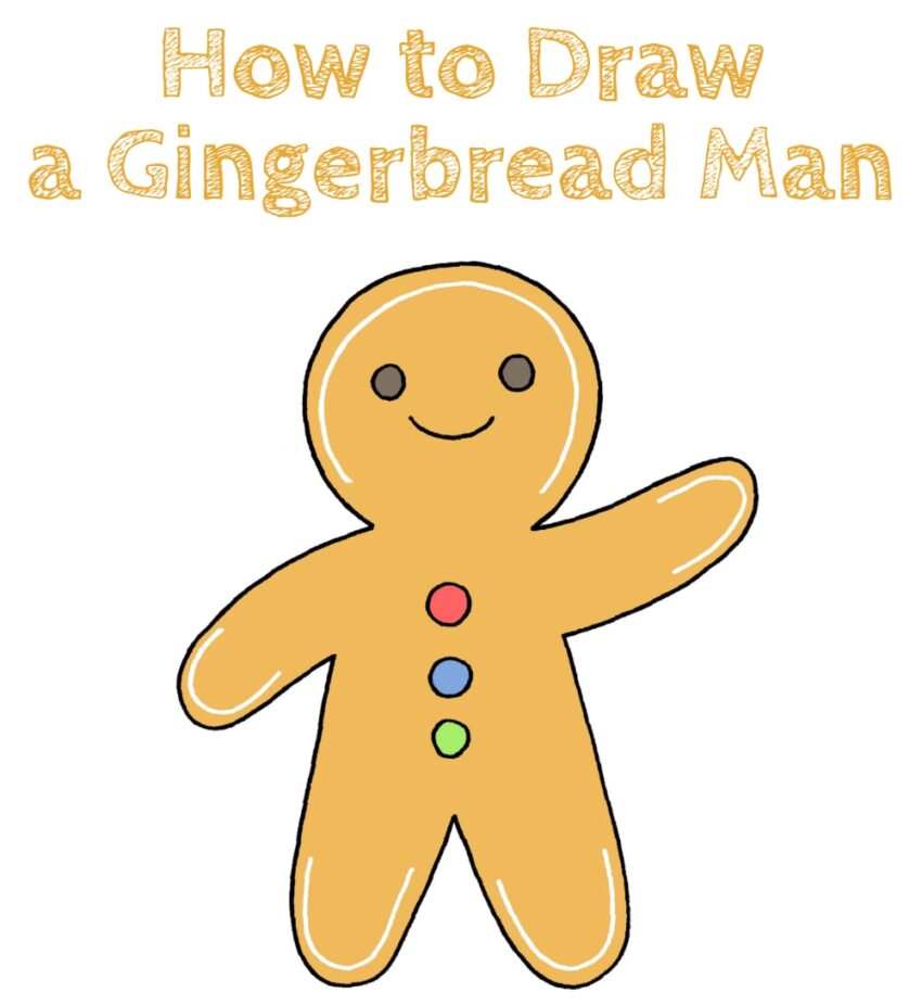 How to Draw a Gingerbread Man - How to Draw Easy