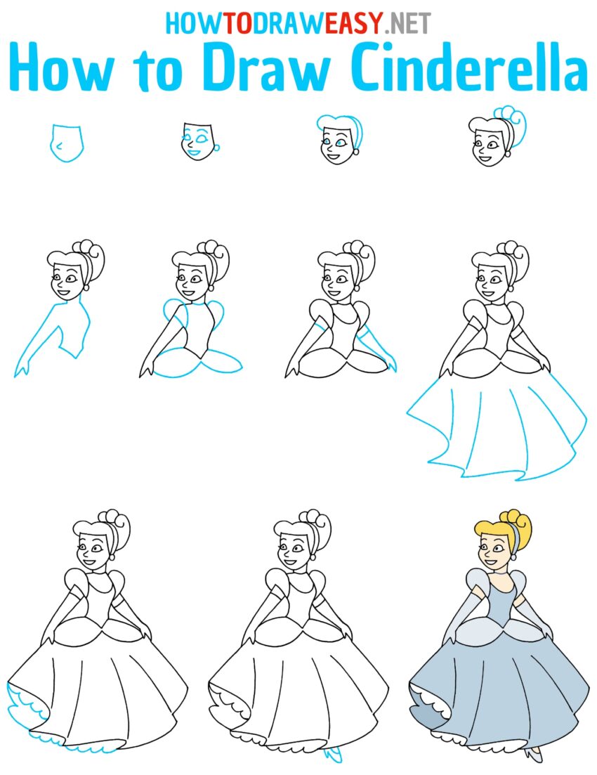 How to Draw Cinderella - How to Draw Easy