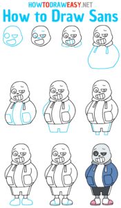 How to Draw Sans - How to Draw Easy