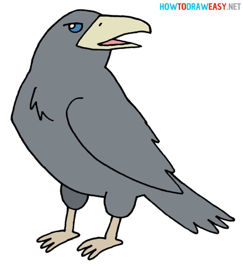 How to Draw a Crow - How to Draw Easy