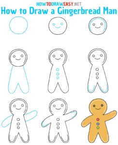 How to Draw a Gingerbread Man - How to Draw Easy