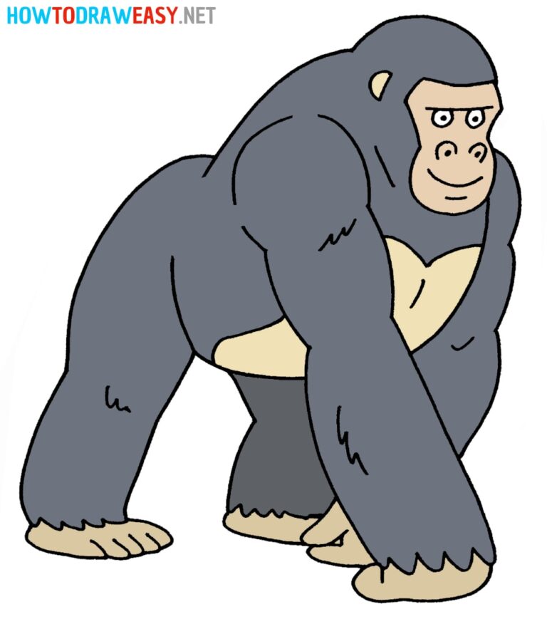 How to Draw a Gorilla - How to Draw Easy