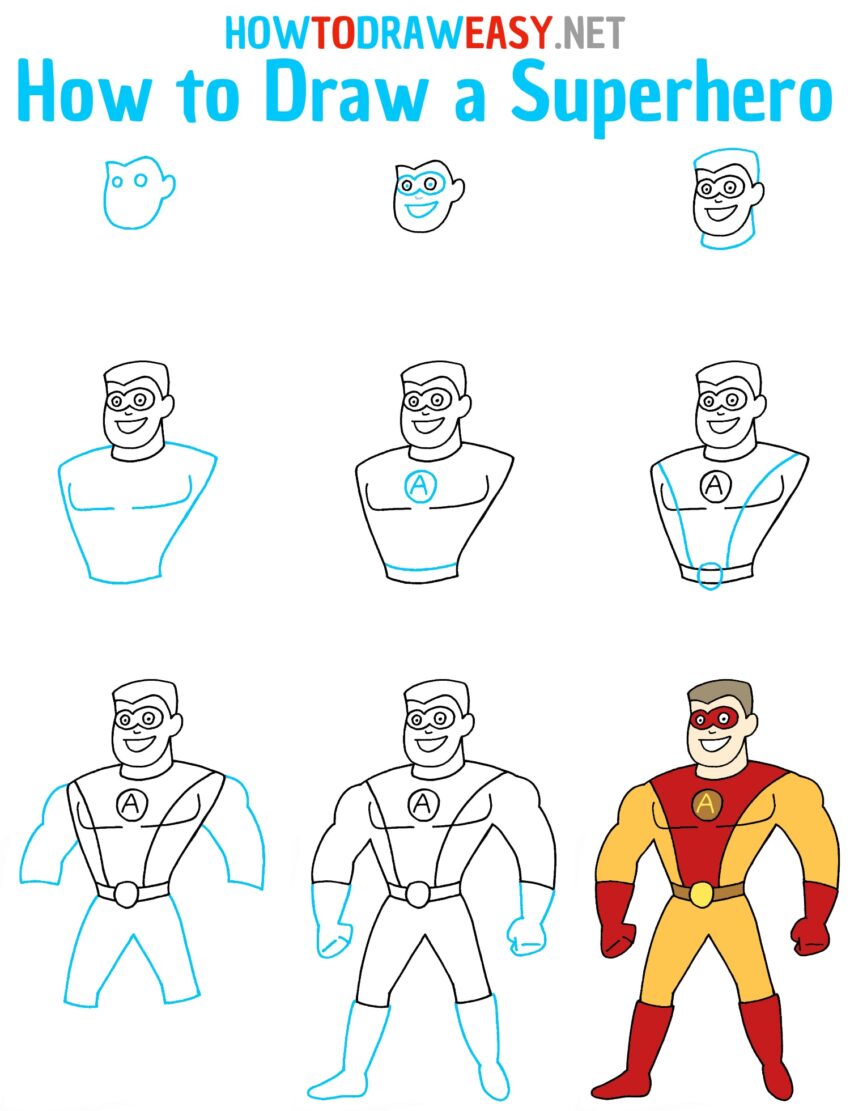 How to Draw a Superhero - How to Draw Easy