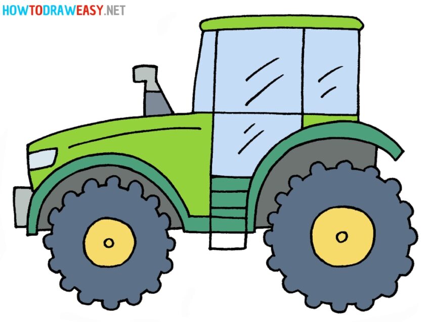How to Draw a Tractor - How to Draw Easy