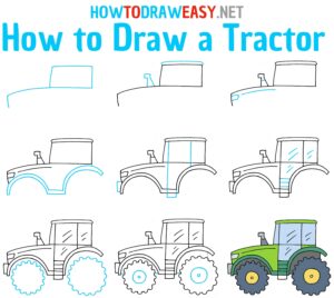 How to Draw a Tractor - How to Draw Easy