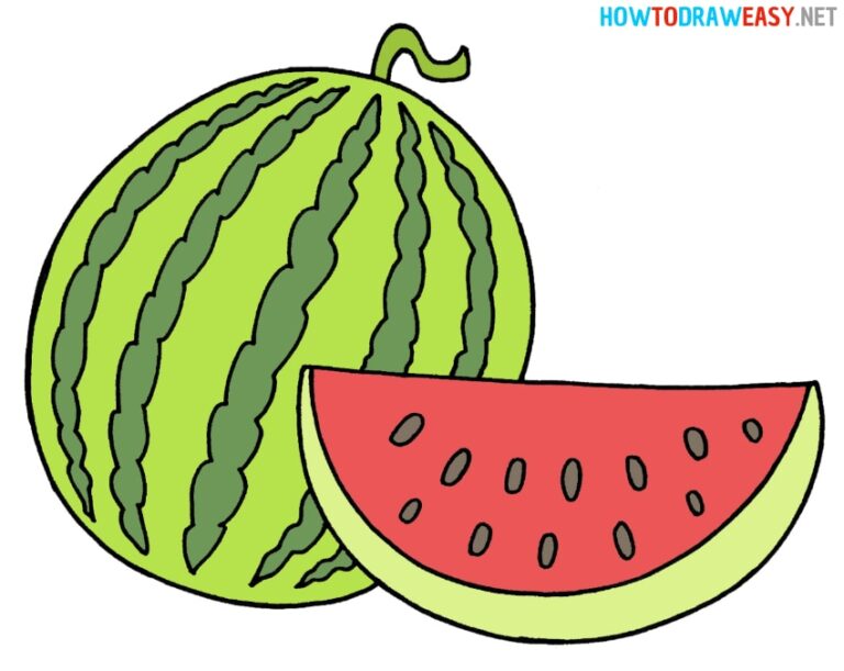 How to Draw a Watermelon - How to Draw Easy