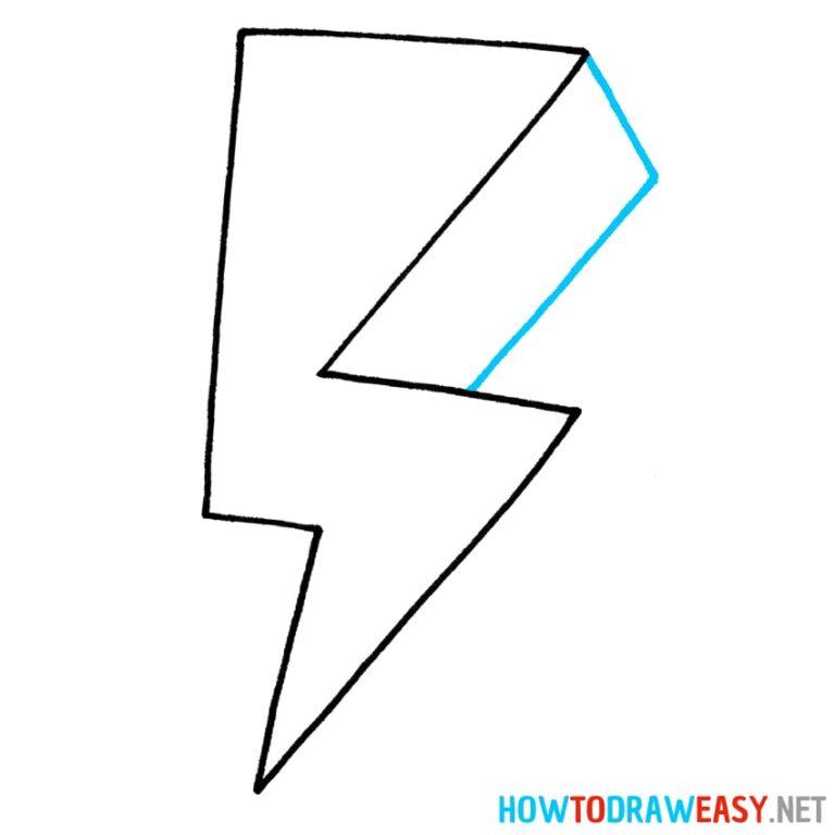 How to Draw a 3D Lightning Bolt - How to Draw Easy