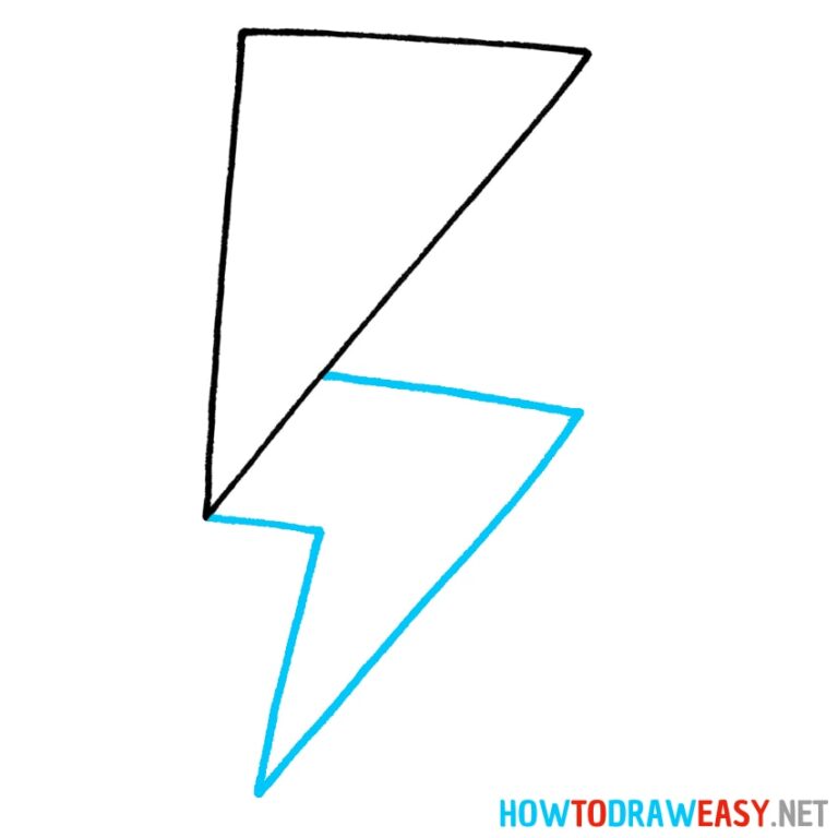 How to Draw a 3D Lightning Bolt - How to Draw Easy