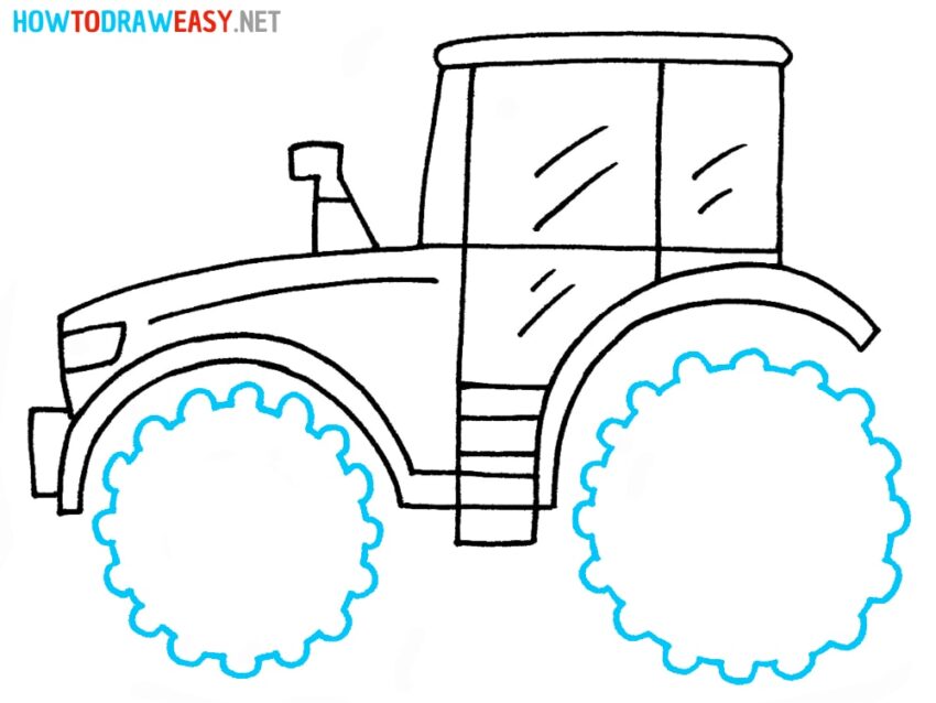 How to Draw a Tractor - How to Draw Easy