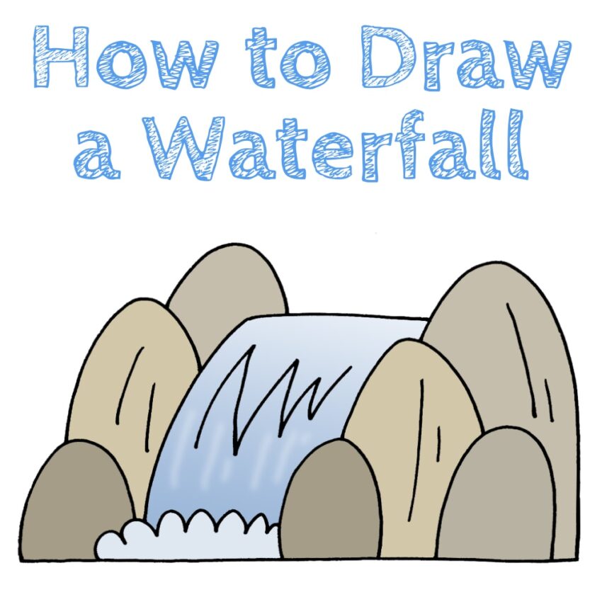 How to Draw a Waterfall - How to Draw Easy