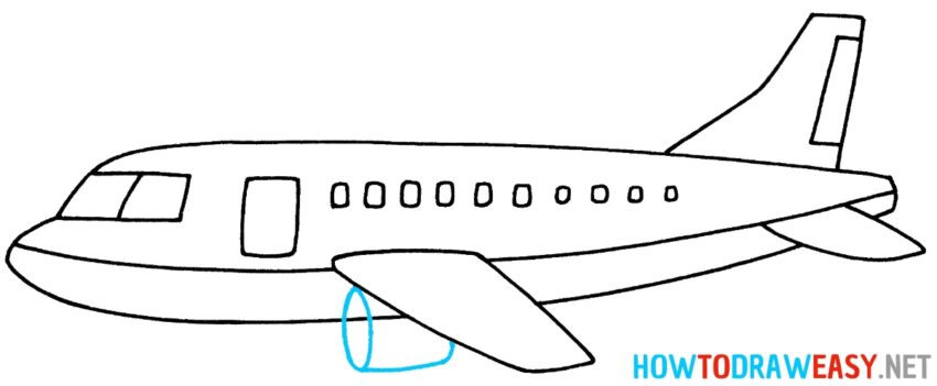 How to Draw an Airplane - How to Draw Easy