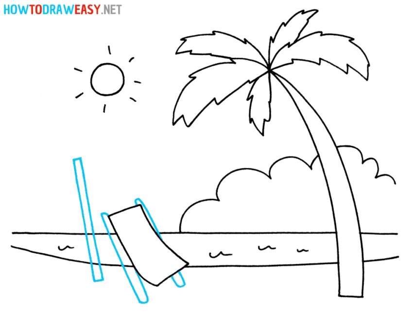 How to Draw a Beach - How to Draw Easy