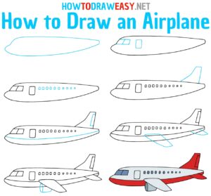 How to Draw an Airplane - How to Draw Easy