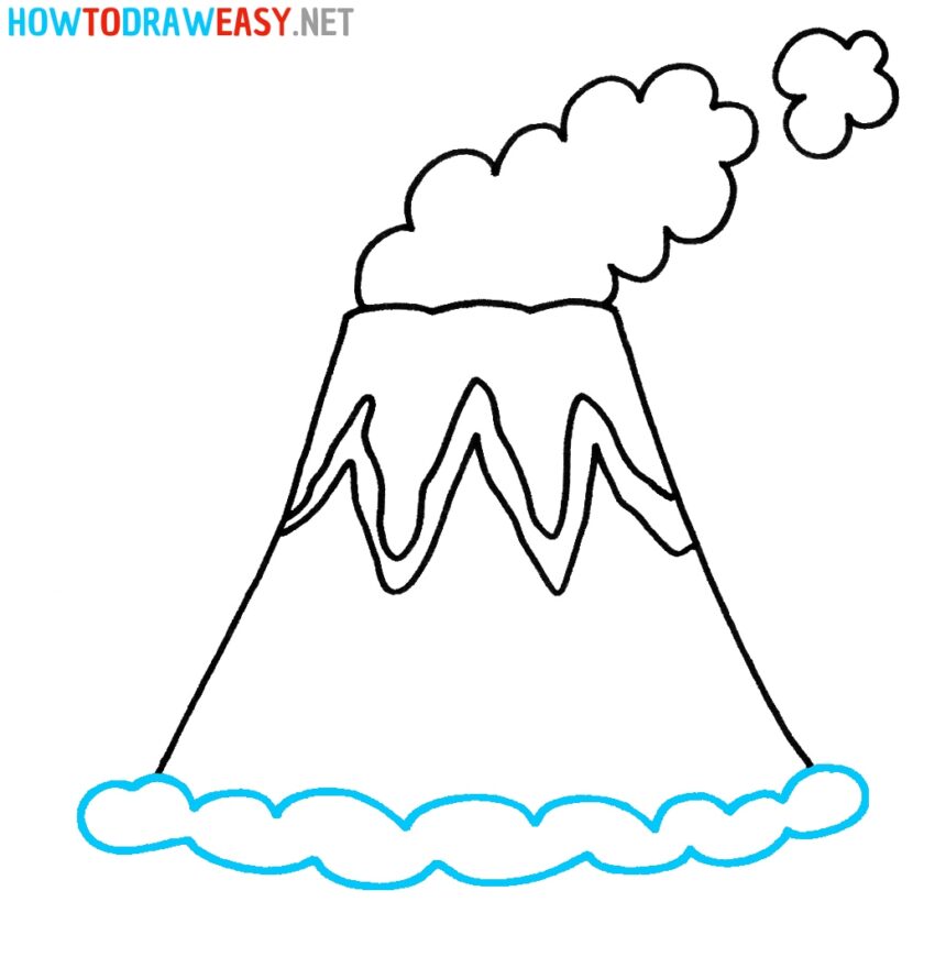 How to Draw a Volcano - How to Draw Easy
