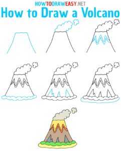 How to Draw a Volcano - How to Draw Easy