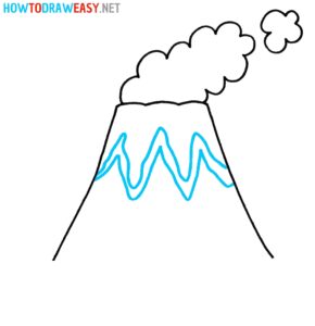 How to Draw a Volcano - How to Draw Easy