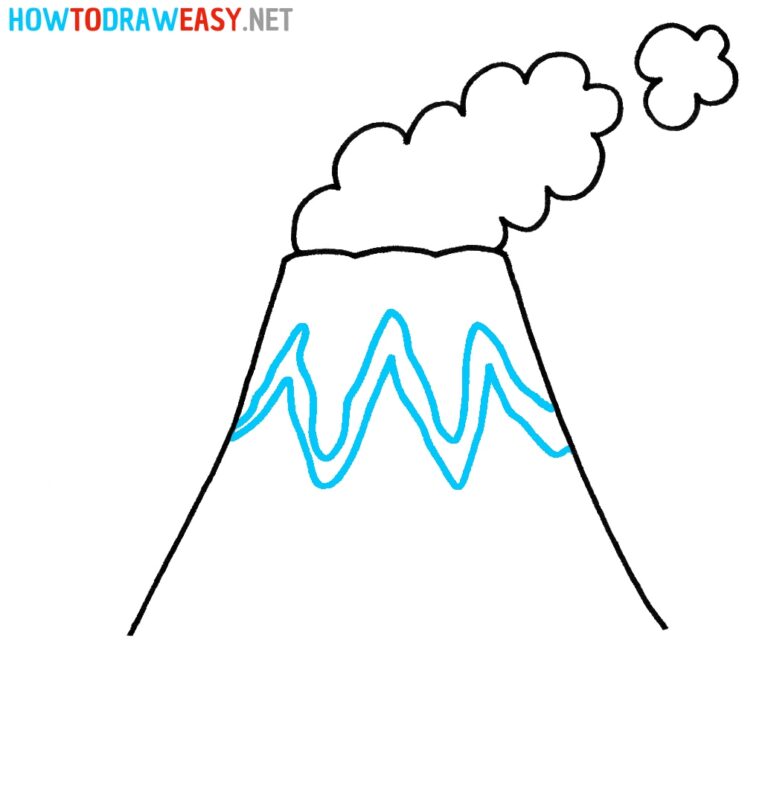 How to Draw a Volcano - How to Draw Easy