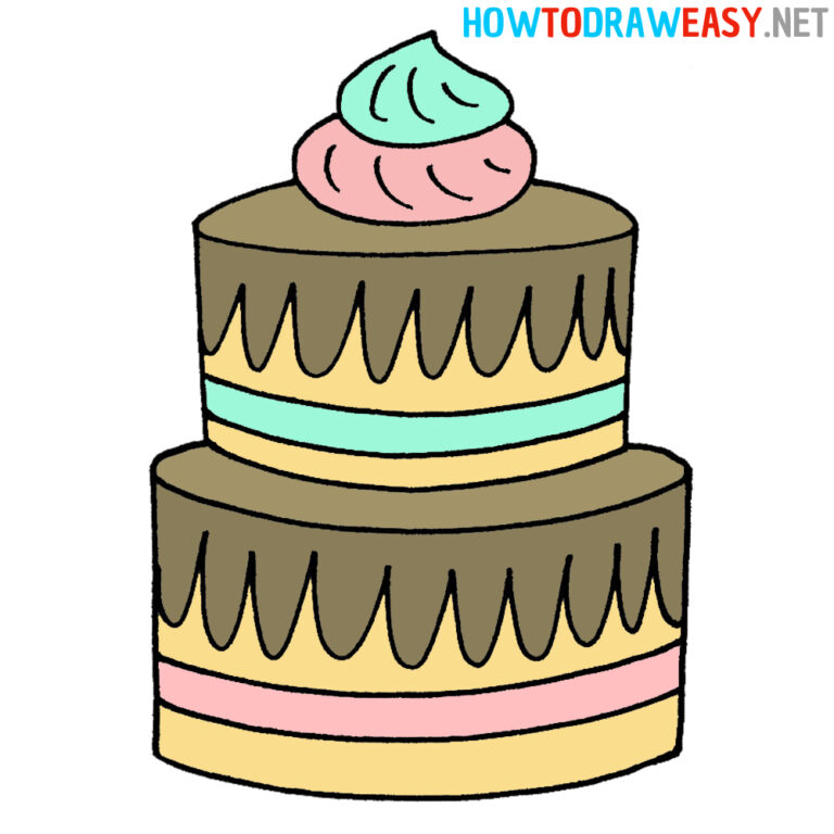 How to Draw a Cake - How to Draw Easy
