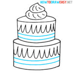 How to Draw a Cake - How to Draw Easy