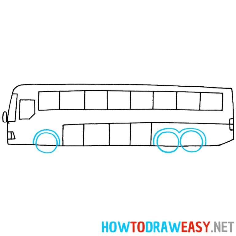How to Draw a Bus Step by Step - How to Draw Easy