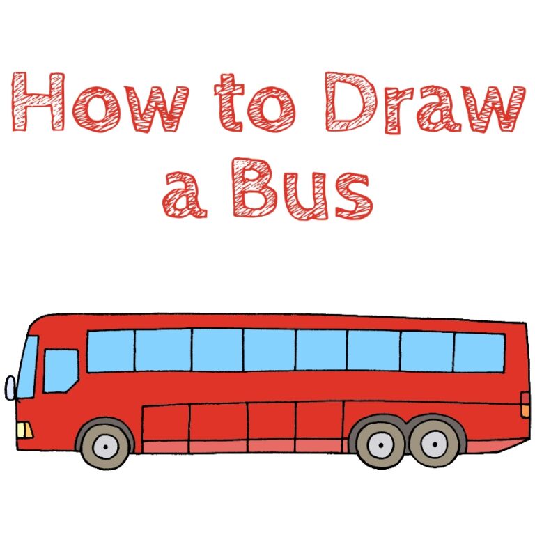 How to Draw a Bus Step by Step - How to Draw Easy