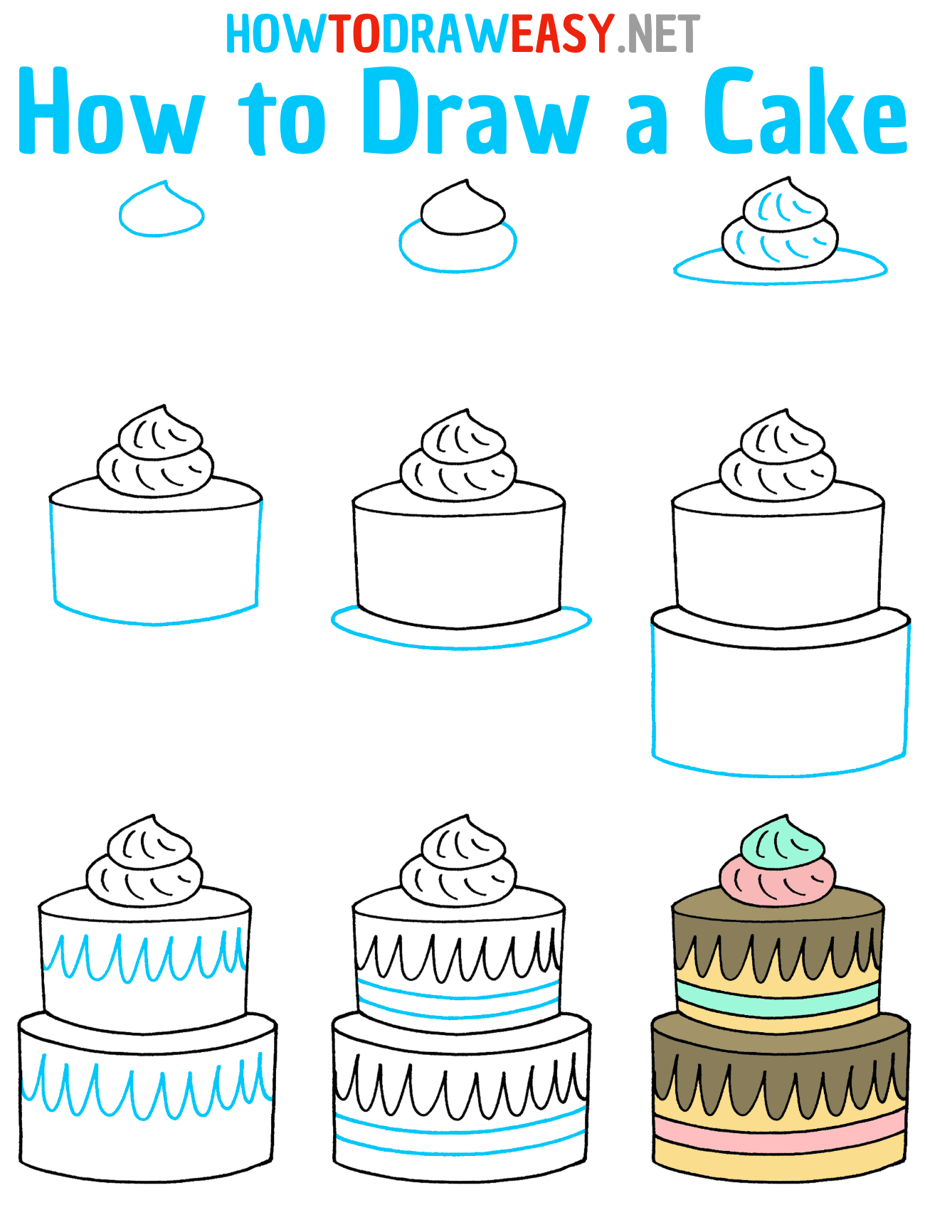 How To Draw A Cake Draw For Kids How To Draw A Cake Draw For Kids