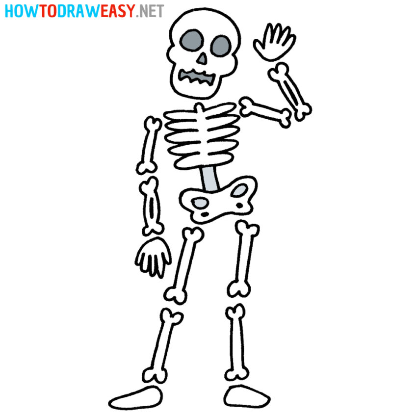 How to Draw a Skeleton - How to Draw Easy
